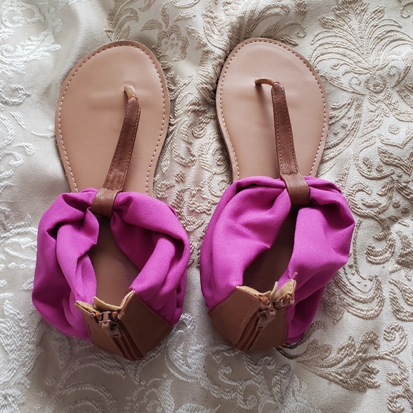 Shoes | Magenta Zip Thong Sandals | Poshmark
